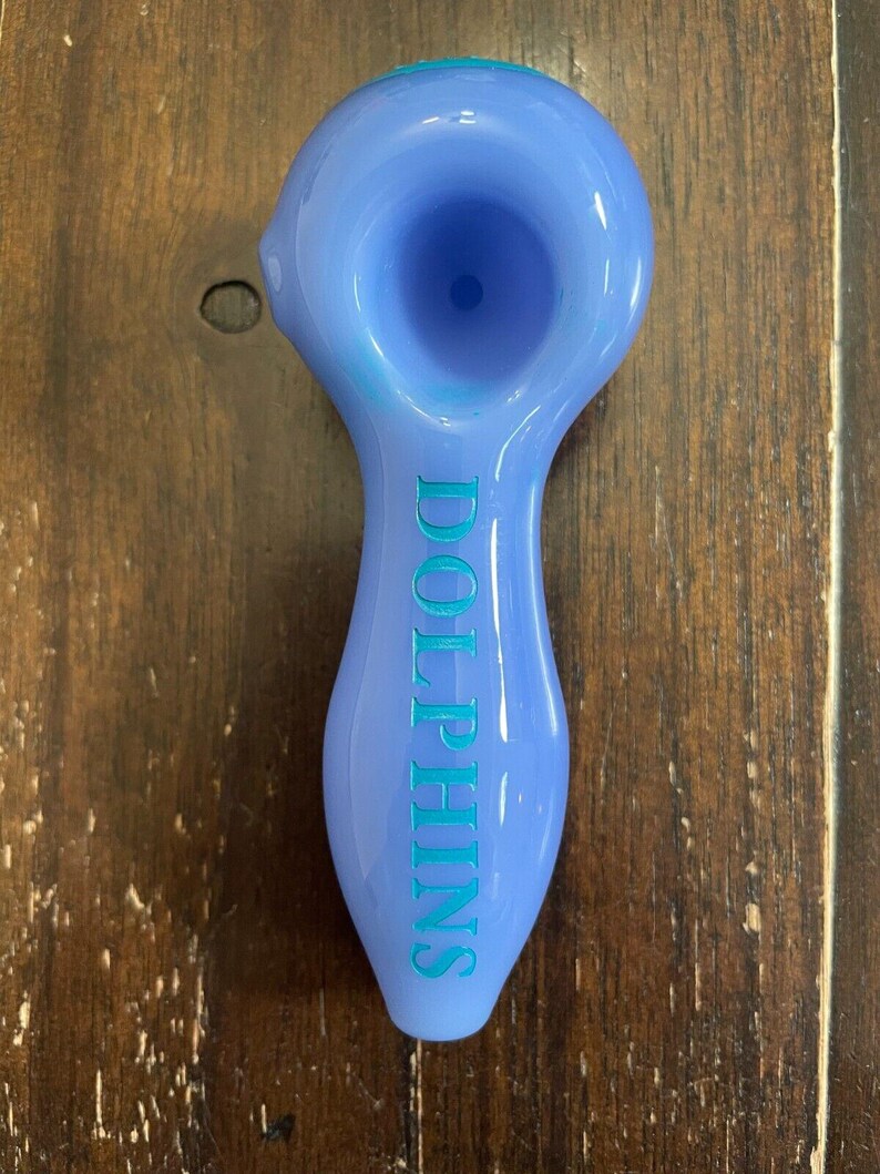 4 Premium Glass Pipe Aqua Miami Dolphins Fins Mia Etched - Etsy