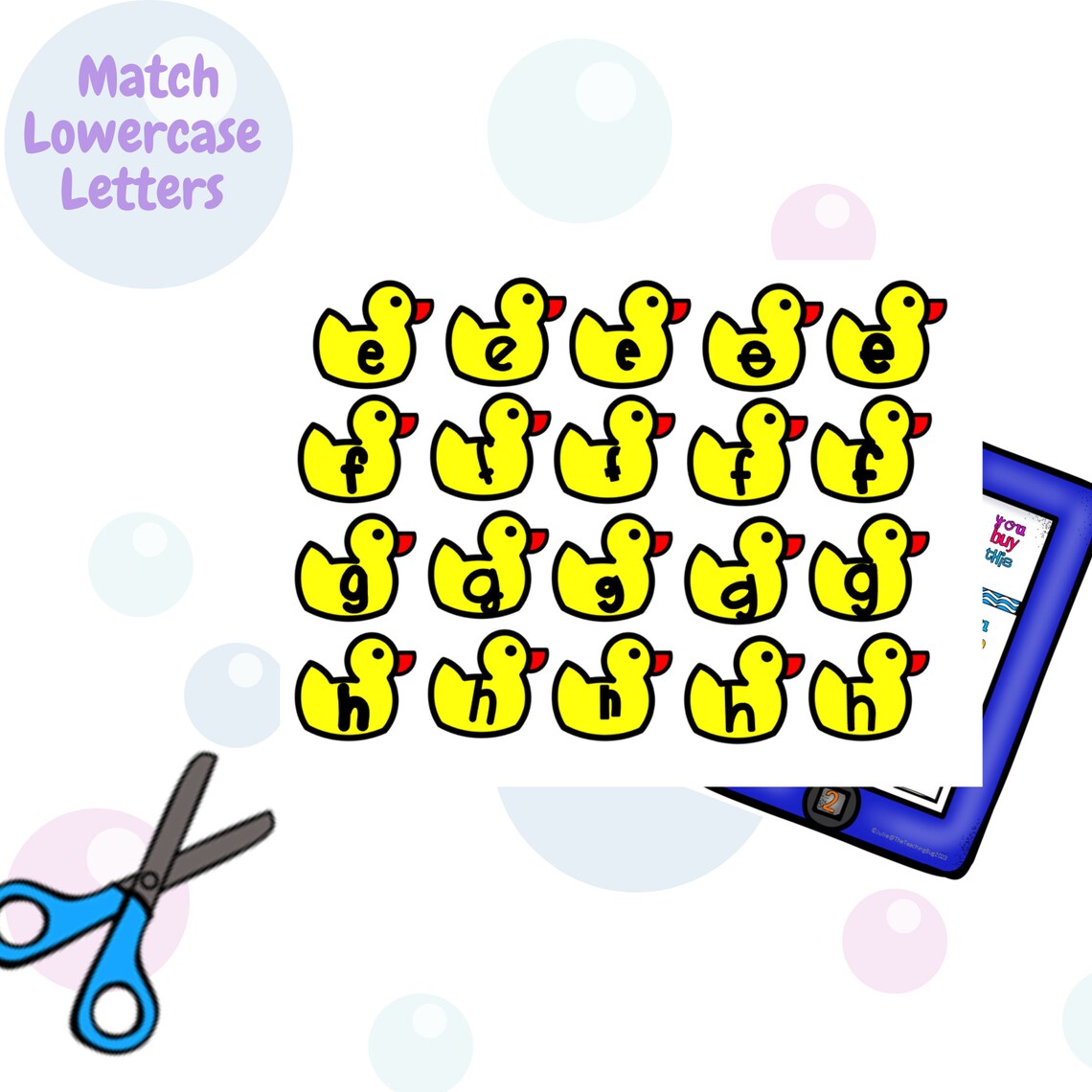 BUBBLE BATH Themed Uppercase Lowercase Alphabet Mats-preschool-toddler ...