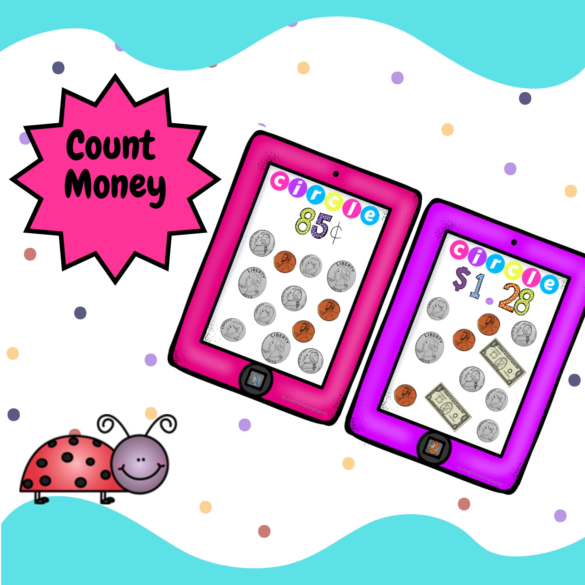 Counting Money Practice Activity at Home Kindergarten First Grade iPad ...