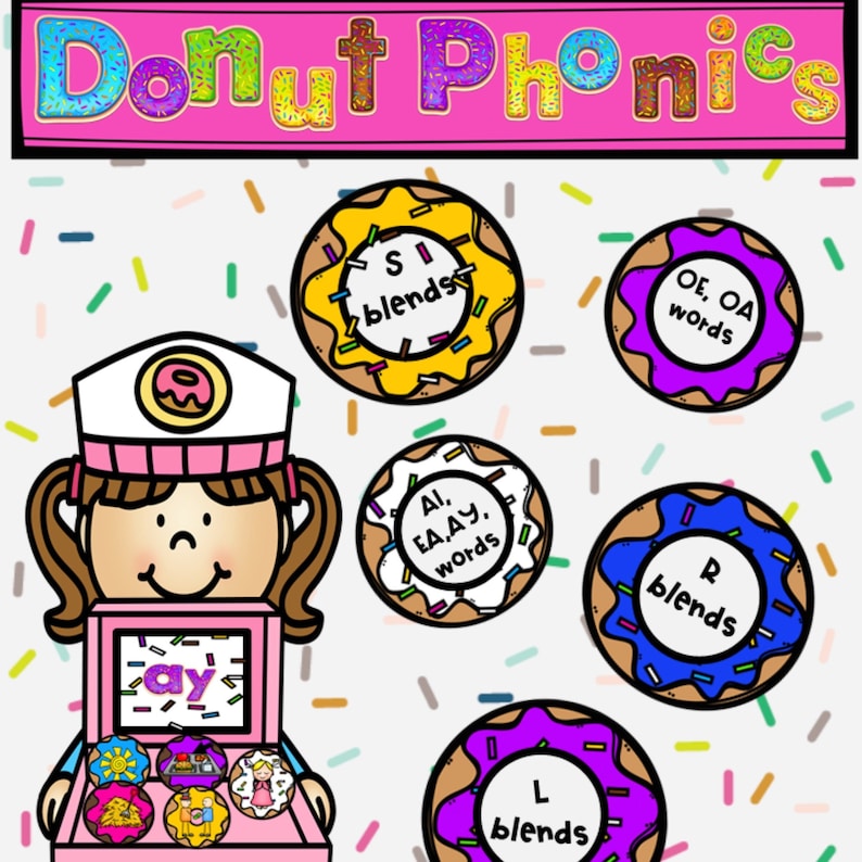 Donut Themed Phonics Blends Sorting Activity Classroom Homeschool ...