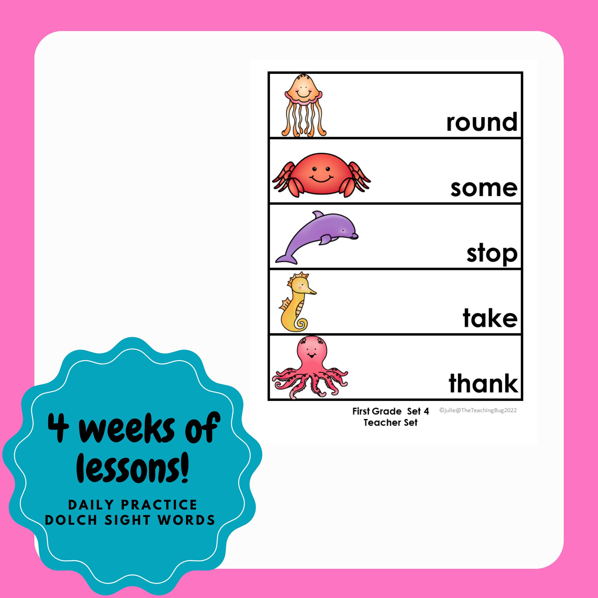 First Grade Sight Words Learning Packet Workbook 4 Weeks of Learning ...