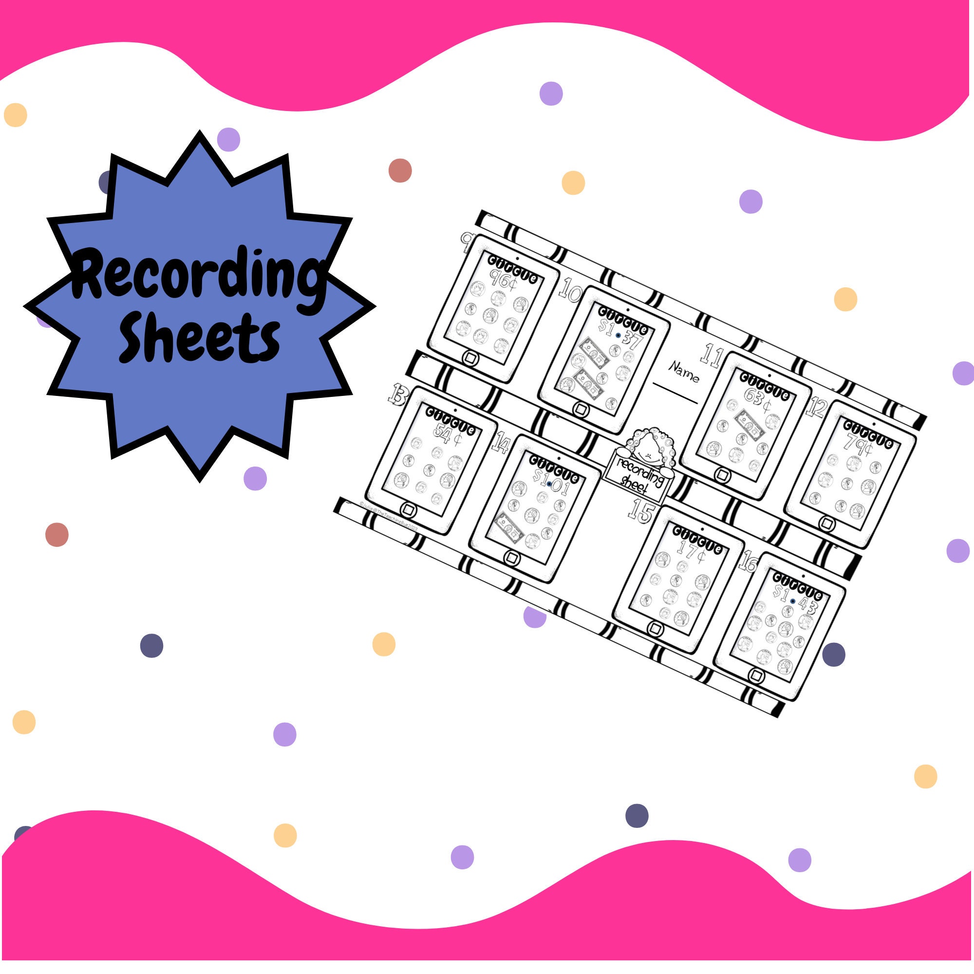 Counting Money Practice Activity at Home Kindergarten First Grade iPad ...