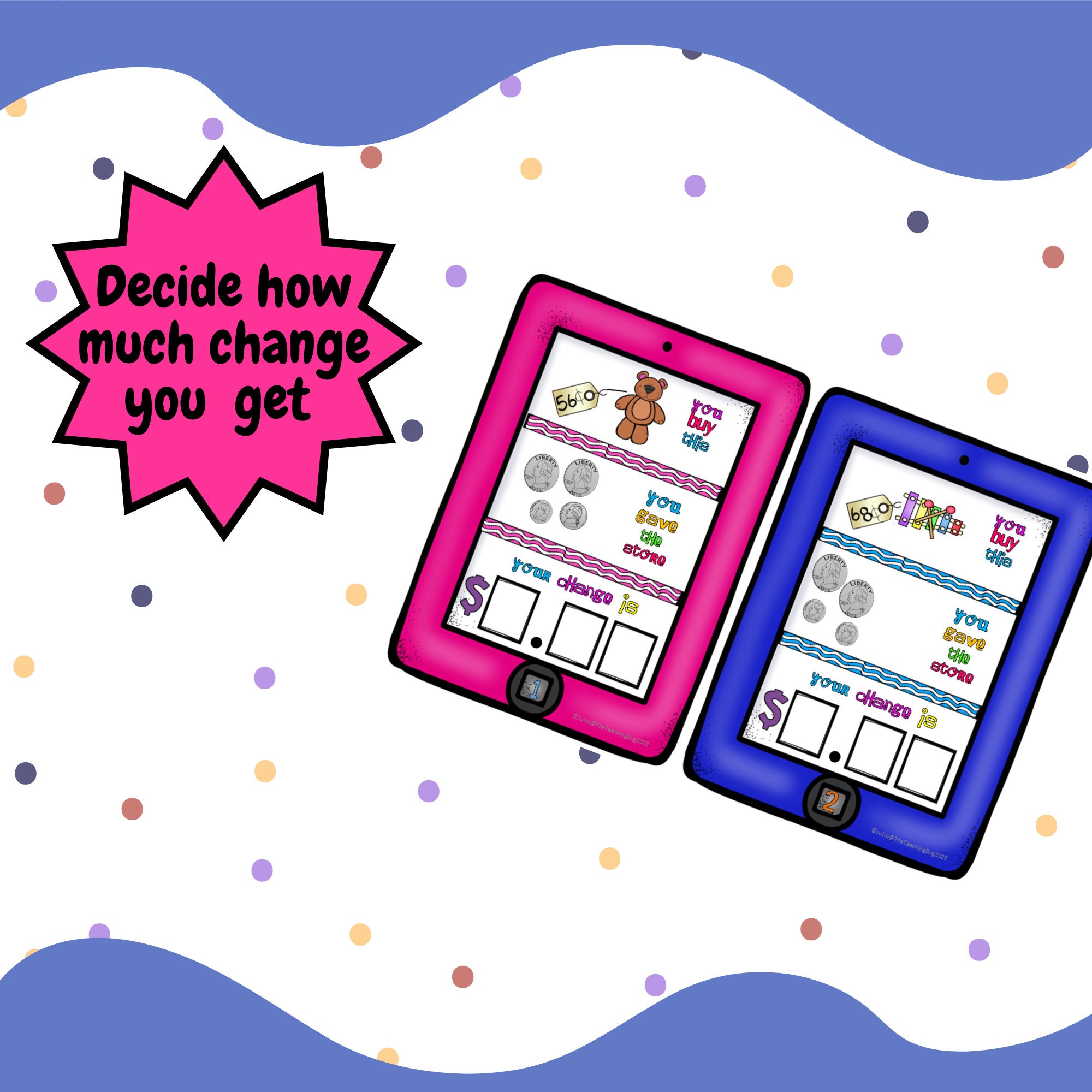 Counting Money Practice Activity at Home Kindergarten First Grade iPad ...