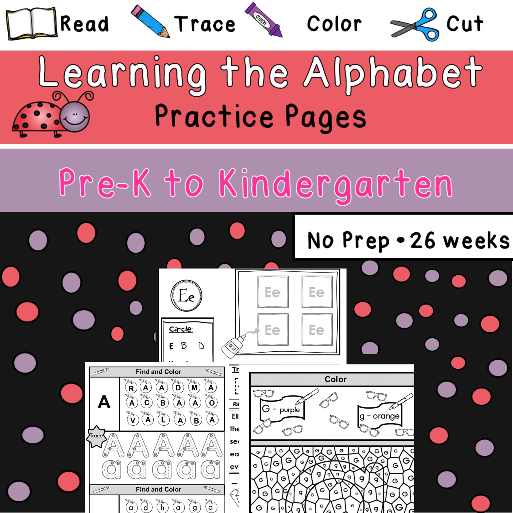 Pre-k Kindergarten Classroom Homeschool Alphabet Printable Workbook ...