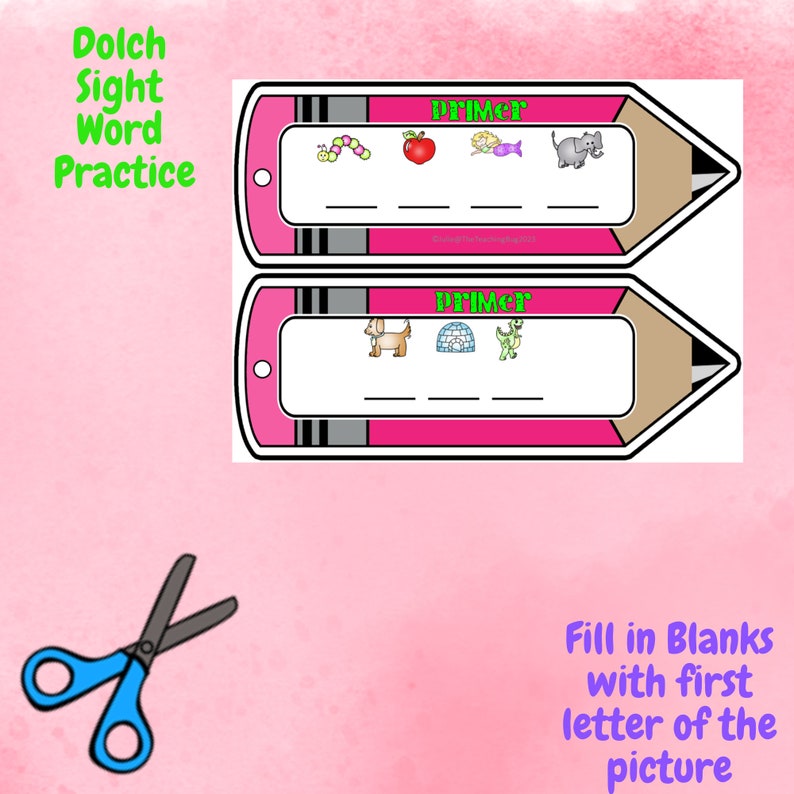 Printable Sight Word Cards Dolch Primer Kindergarten First Grade ...