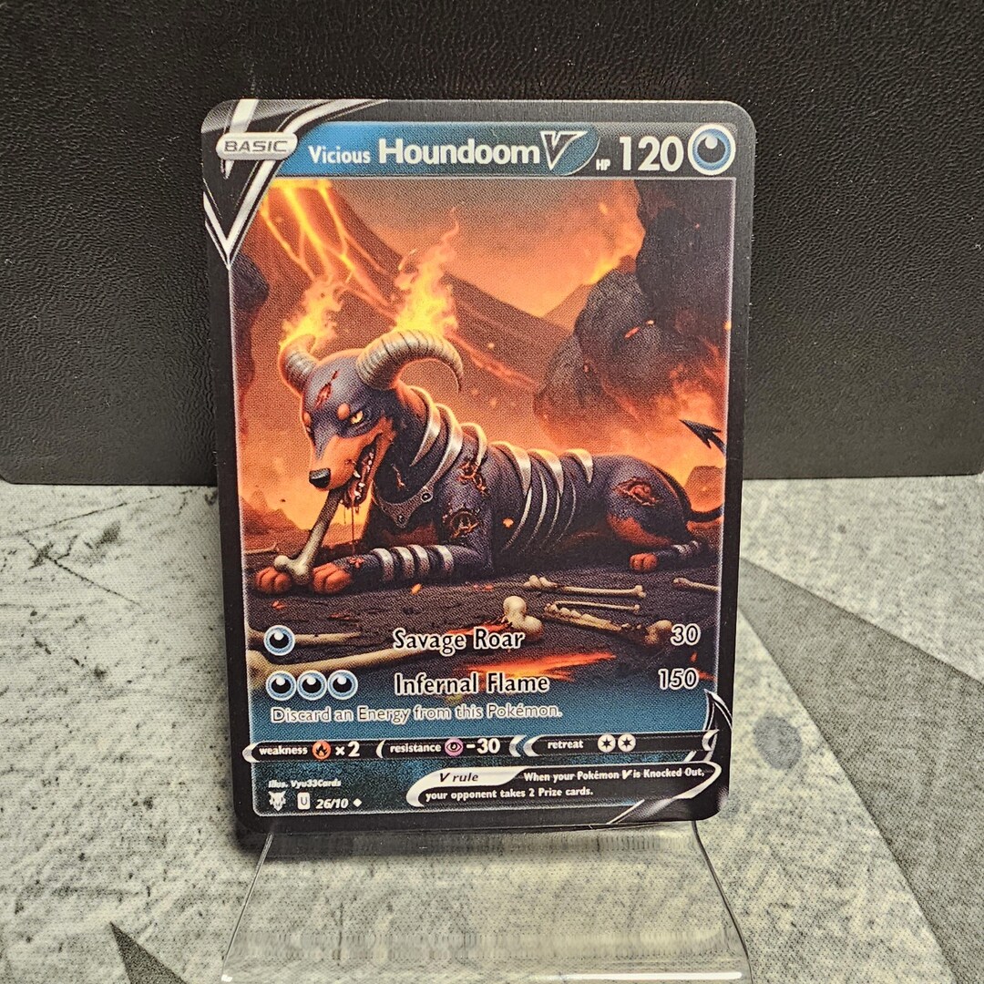 Houndoom Custom Horror Pokémon Fan-art Card - Etsy