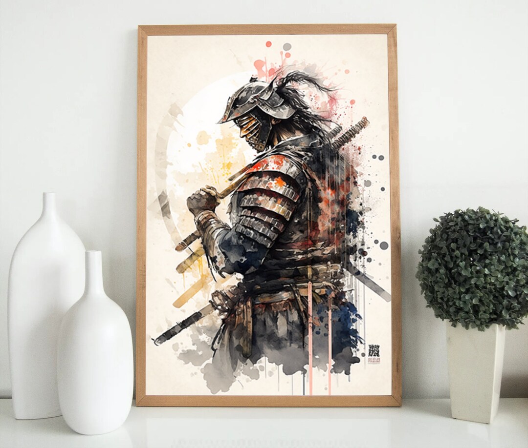 Shades of Samurai: A Watercolor Painting Original Watercolor Painting ...