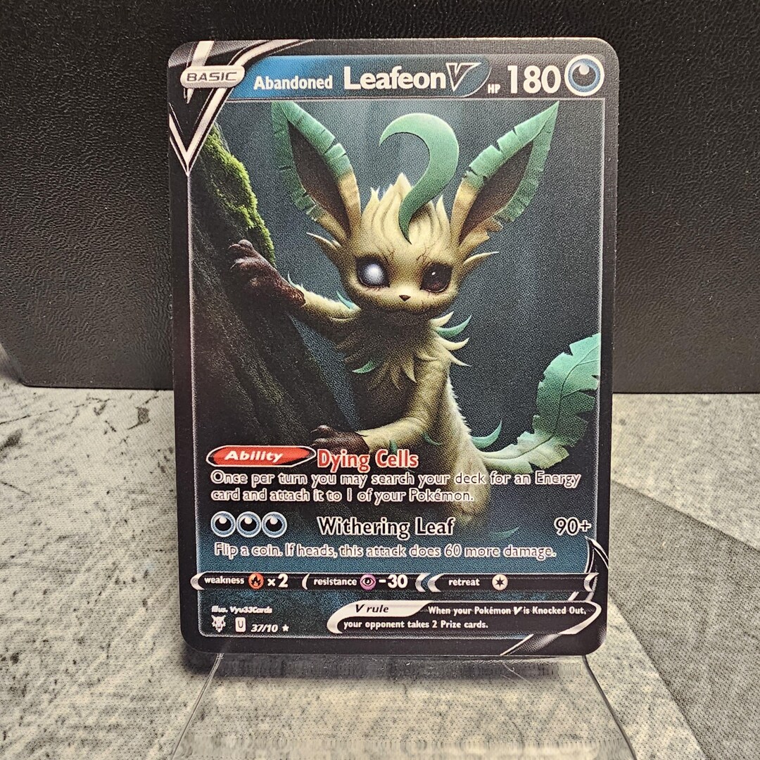 Leafeon Custom Horror Pokémon Fan-art Card - Etsy