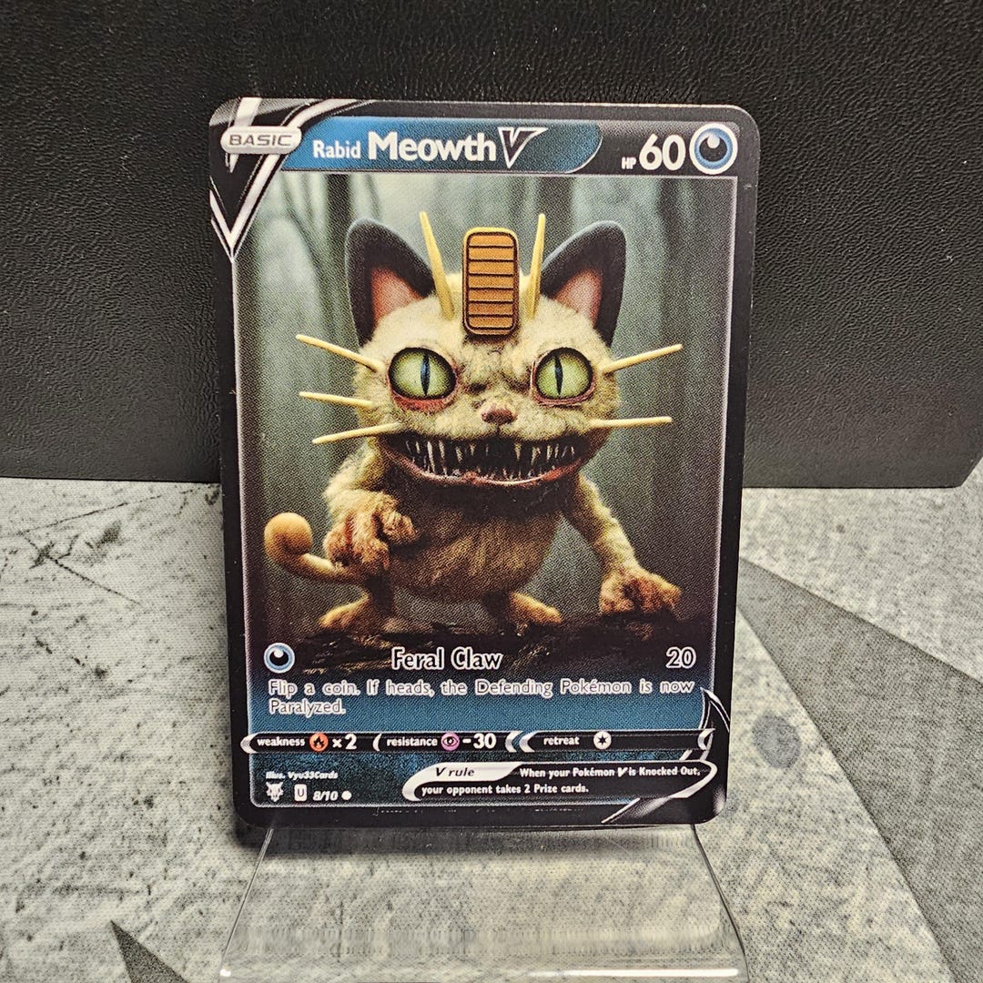 Meowth Custom Horror Pokémon Fan-art Card - Etsy