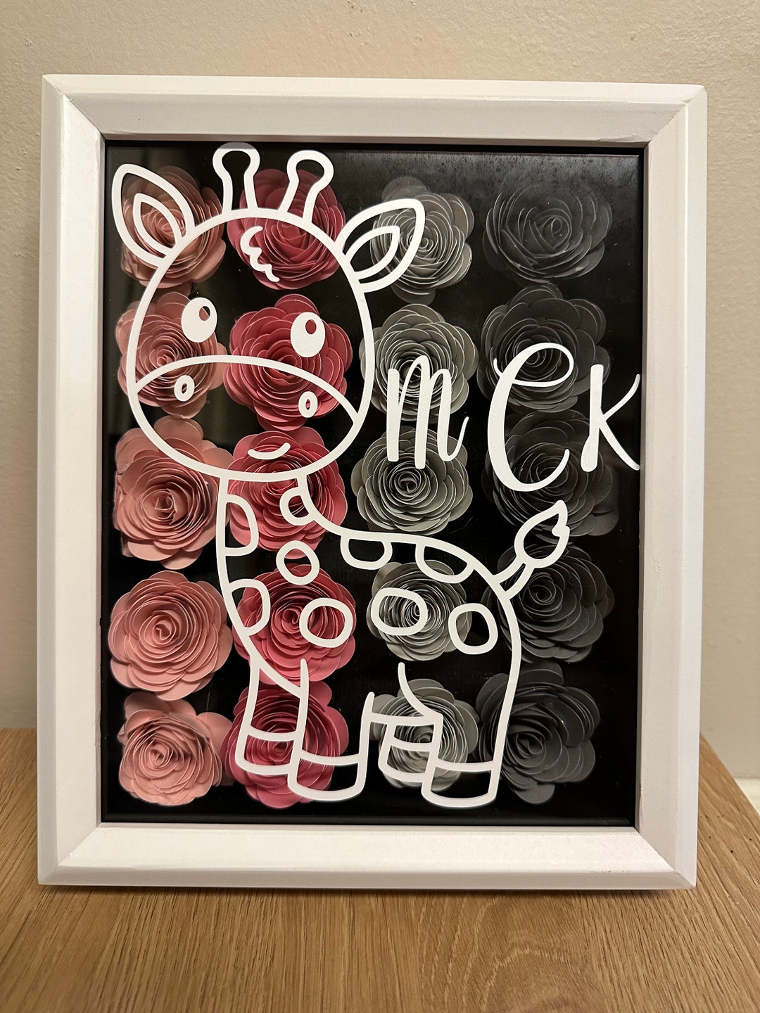 Baby Shower Giraffe Shadow Box Paper Flowers - Etsy