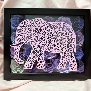 Elephant Shadow Box Paper Flowers - Etsy