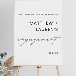 Personalized Engagement Party Sign, Custom Welcome Sign Poster ...