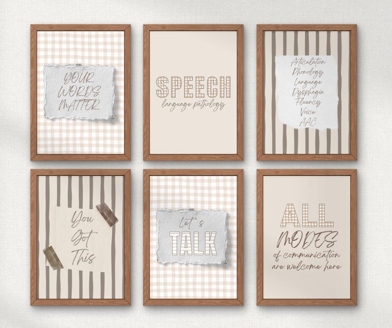 SLP Prints for Speech Room Speech Language Pathology Wall Posters Set ...