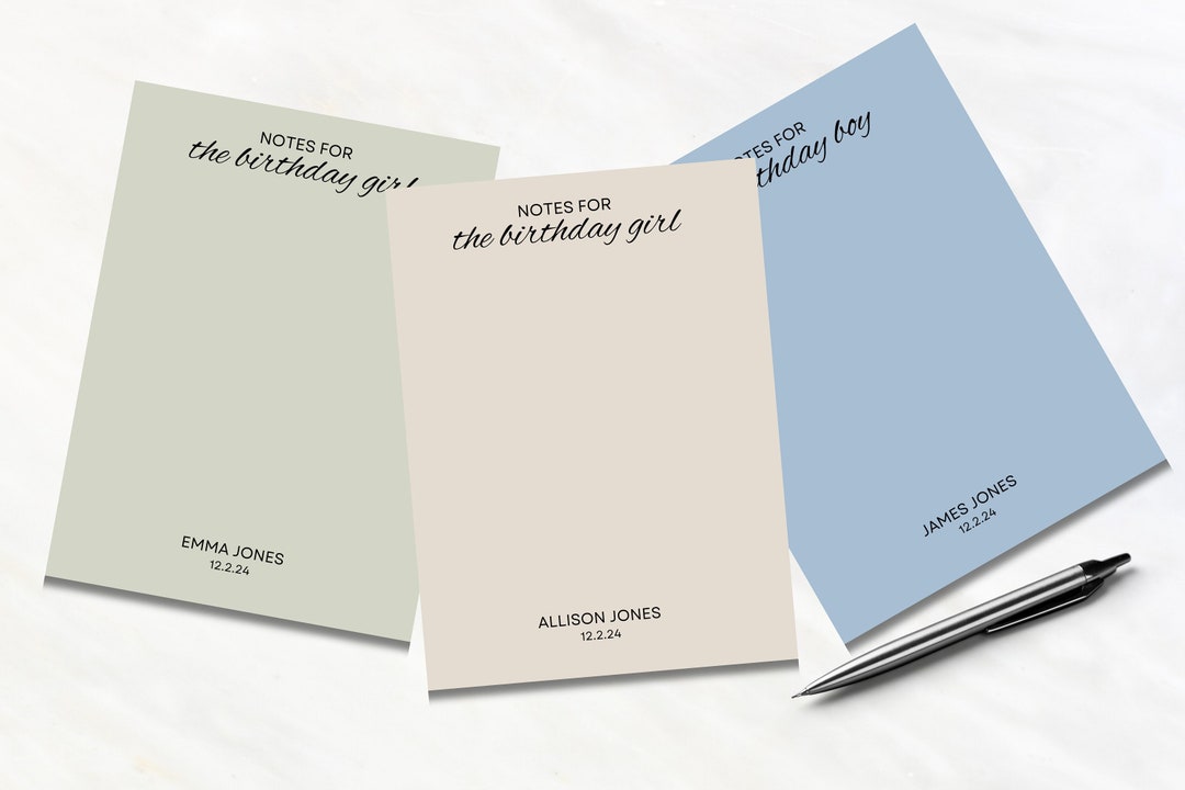 Personalized Notes to the Birthday Girl, Notes to the Birthday Boy ...