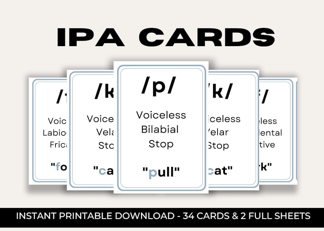 IPA Cards, Flashcards International Phonetic Alphabet, for Studying ...