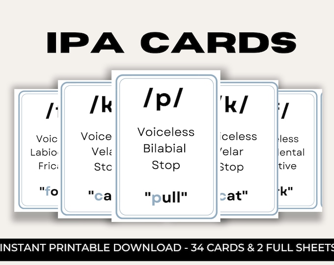 International Phonetic Alphabet Flashcard Bundle for Children and Adults | IPA Cards | Speech ...