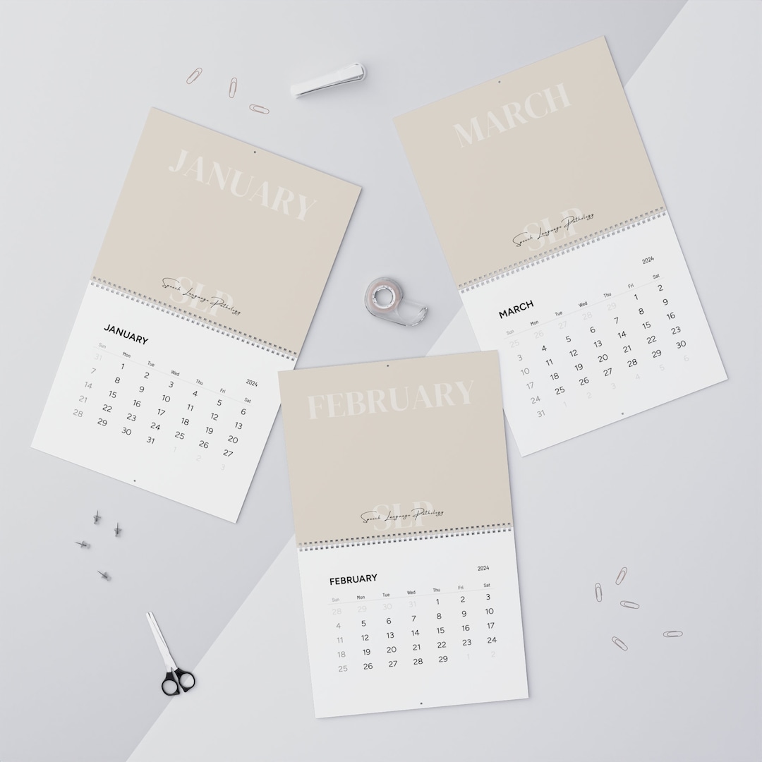 Personalized SLP Calendar, 2024 Wall or Desk Calendar, Speech Therapy ...
