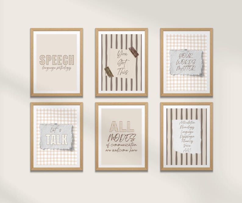 SLP Prints for Speech Room Speech Language Pathology Wall Posters Set ...