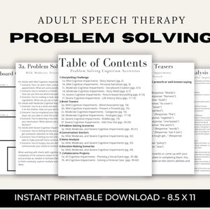 200+ Cognitive Activities for Adult Speech Therapy, Speech Language ...