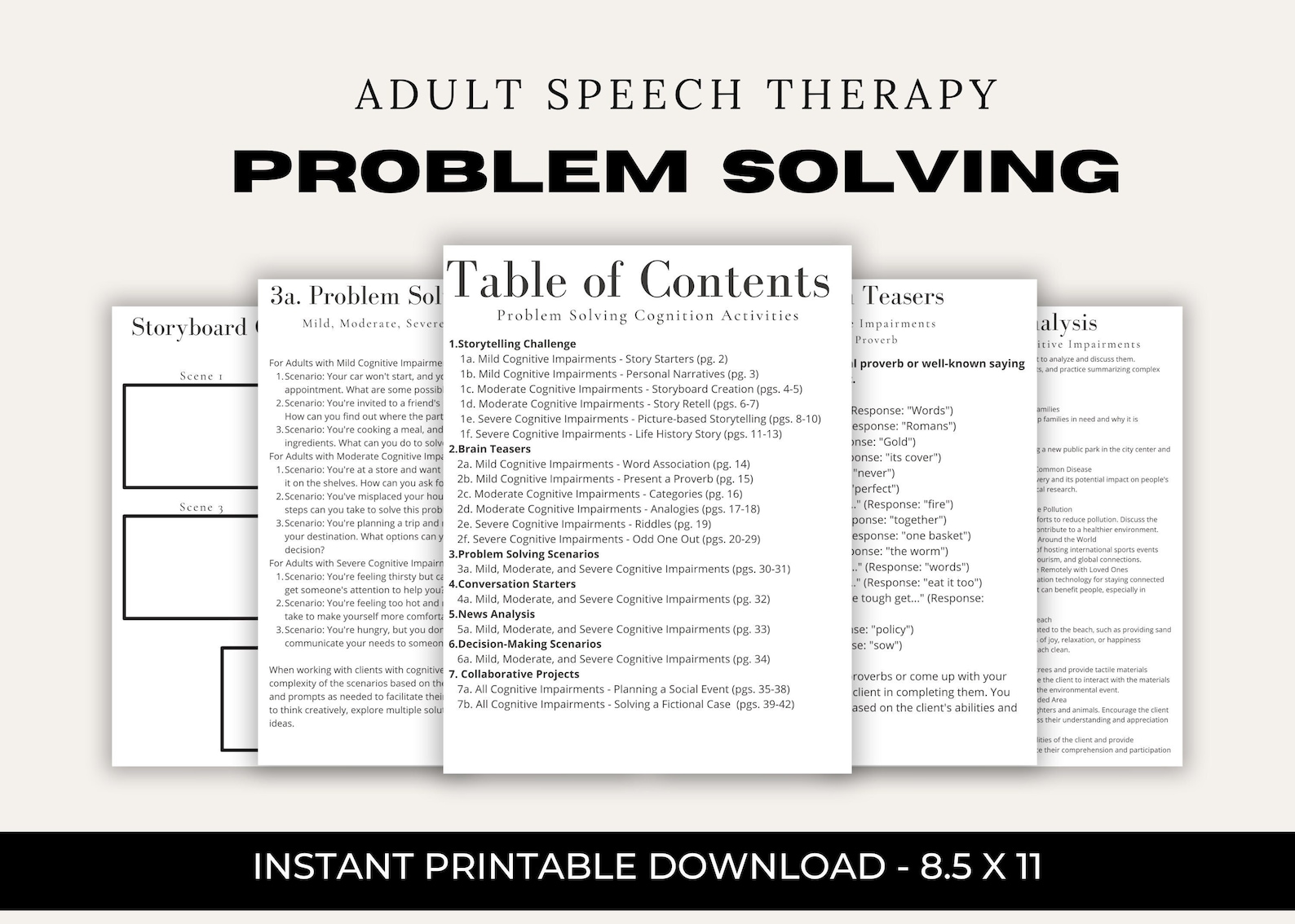 80+ Problem Solving Activities for Adult Speech Therapy, Medical SLP ...