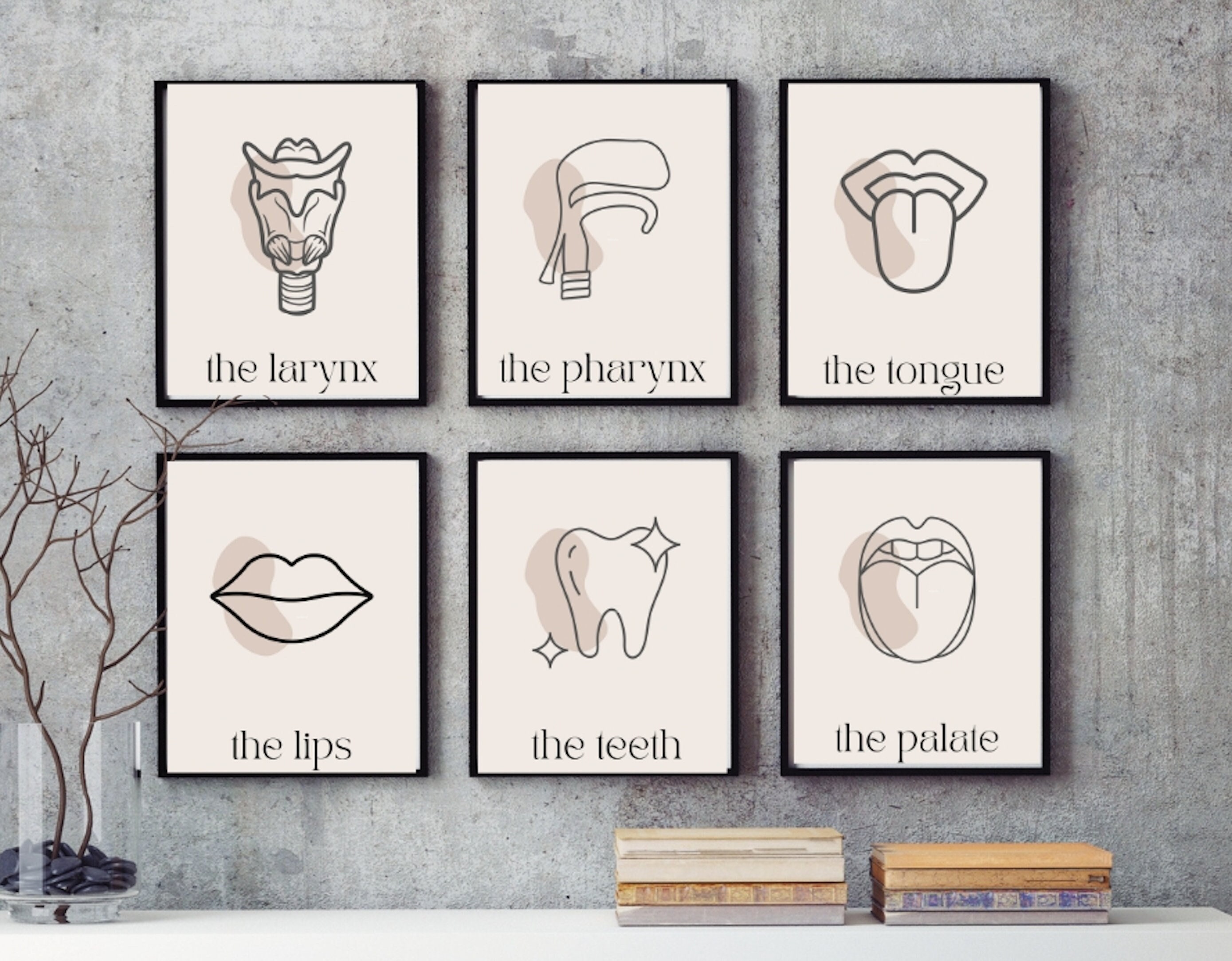 Speech Anatomy Set of 6 Wall Art Decor Digital Prints Set - Etsy