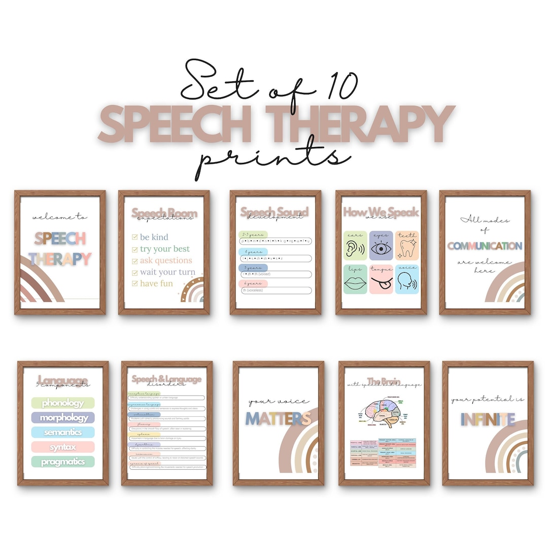 10 Speech Therapy Room Posters, SLP Decor, Speech Language Pathology ...