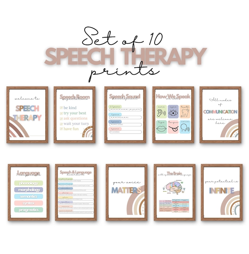 10 Speech Therapy Room Posters, SLP Decor, Speech Language Pathology ...