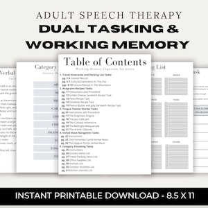 200+ Cognitive Activities for Adult Speech Therapy, Speech Language ...