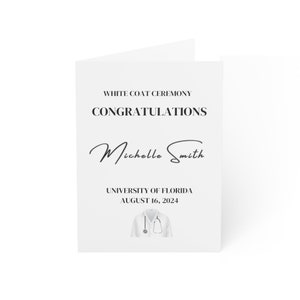 Custom White Coat Ceremony Card, Congratulations on Your White Coat ...