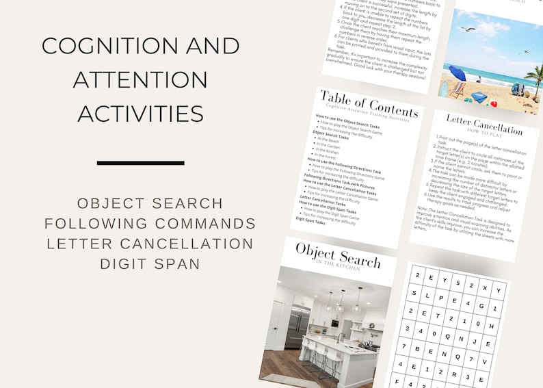Attention Cognition Bundle for Adult Speech Therapy: Object Search ...