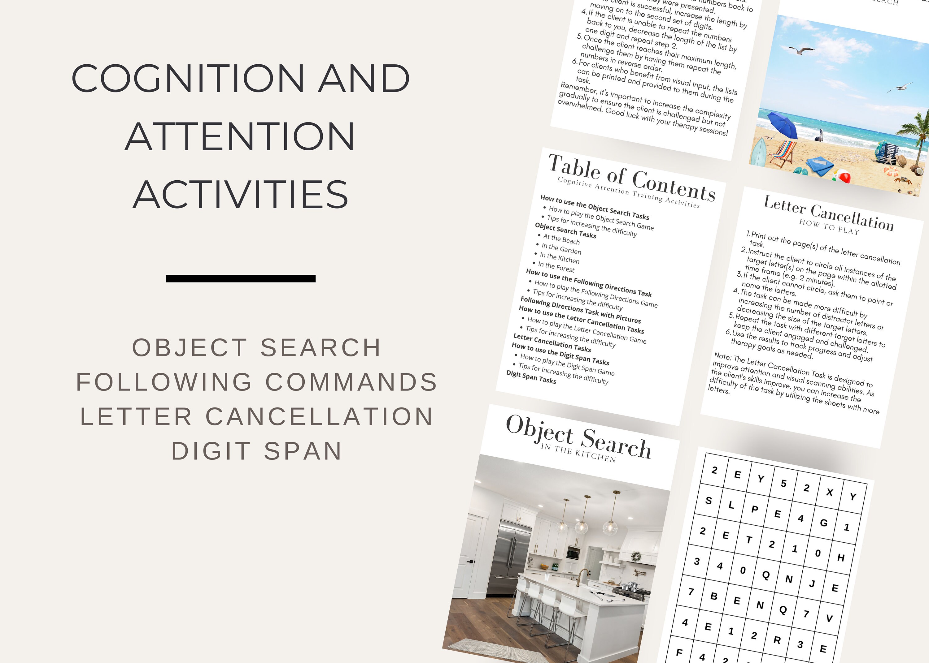 Attention Cognition Bundle for Adult Speech Therapy: Object Search ...