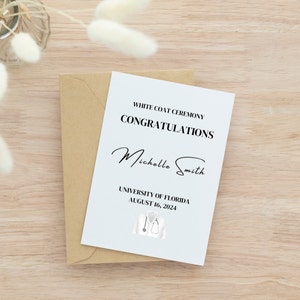 Custom White Coat Ceremony Card, Congratulations on Your White Coat ...