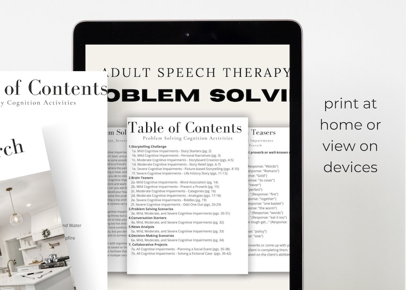 200+ Cognitive Activities for Adult Speech Therapy, Speech Language ...