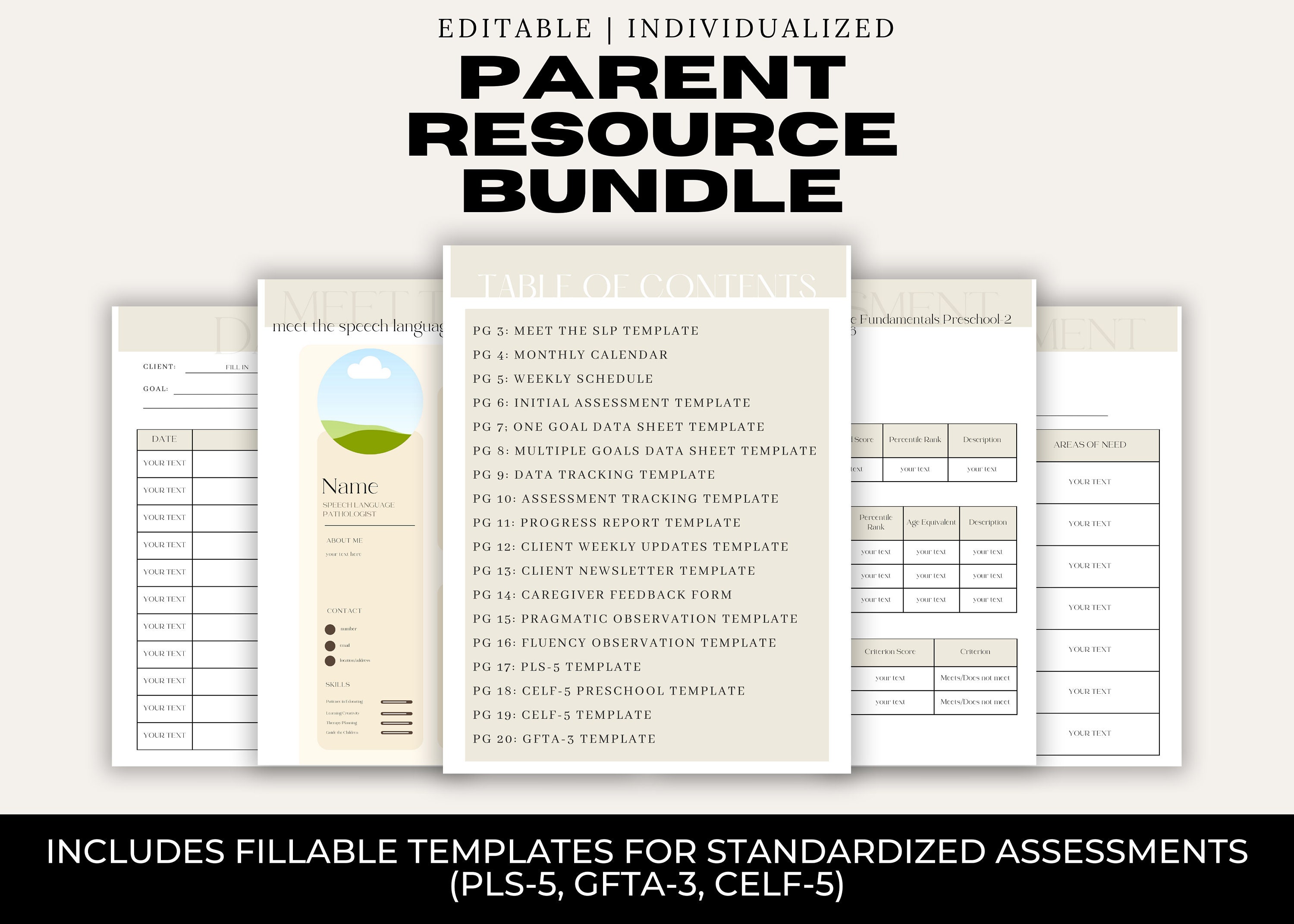 Editable SLP Caregiver Communication Bundle, Speech Language Pathology ...