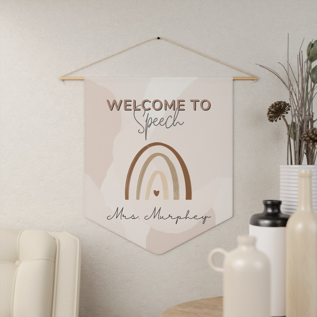 Welcome to Speech Pennant, Speech Classroom Decor, Boho Classroom ...