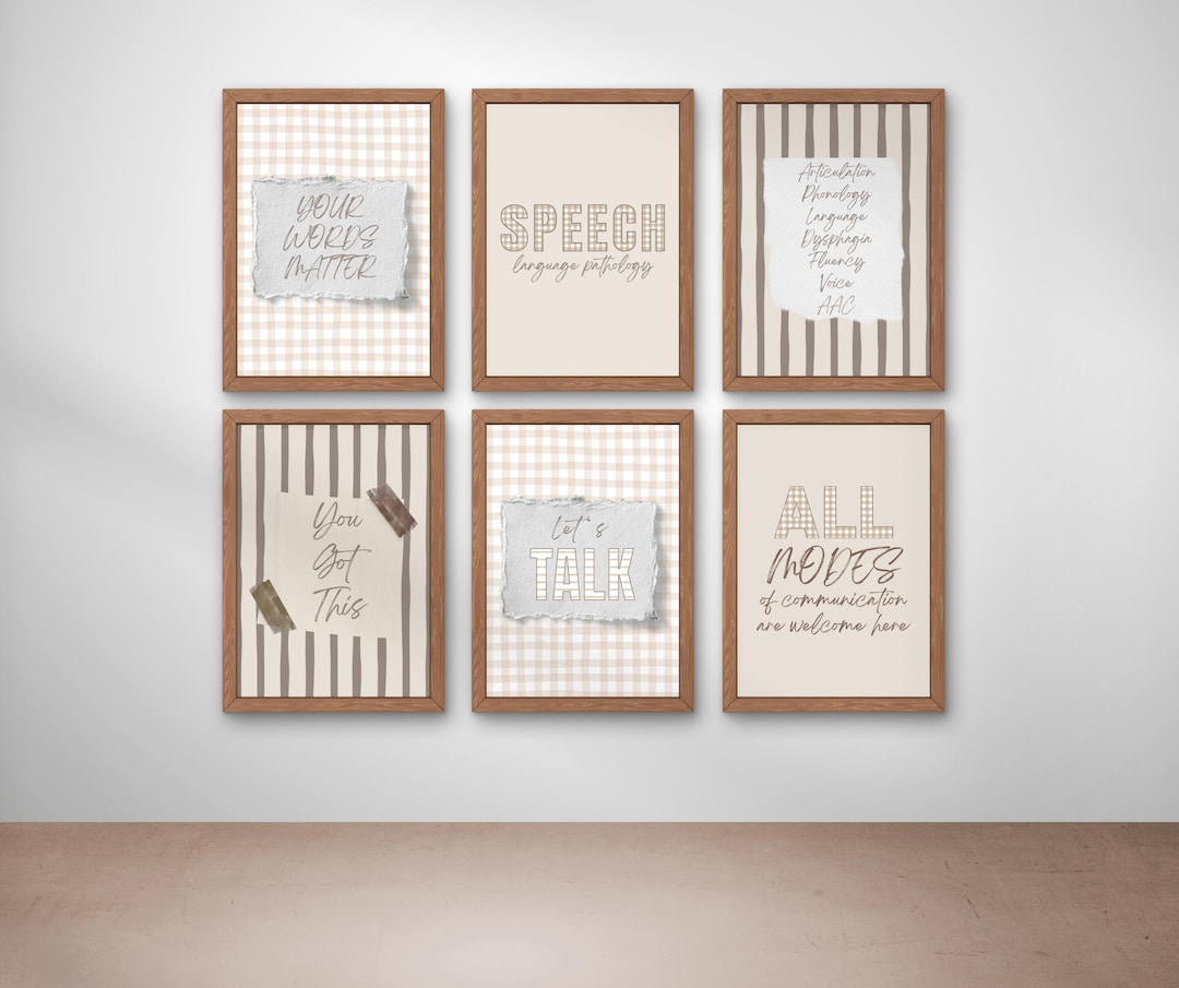 SLP Prints for Speech Room Speech Language Pathology Wall Posters Set ...