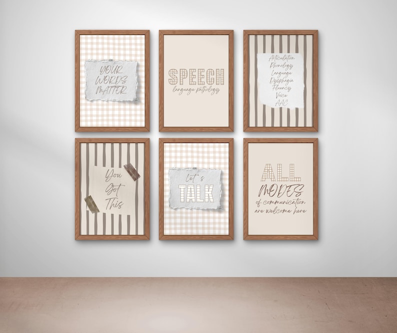 SLP Prints for Speech Room Speech Language Pathology Wall Posters Set ...