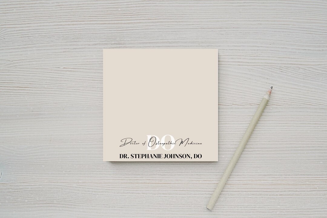 Personalized DO Post-it® Note Pad, Customized Doctor of Osteopathic ...