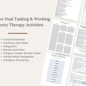 Working Memory Dual Tasking Activities for Adult Speech Therapy ...