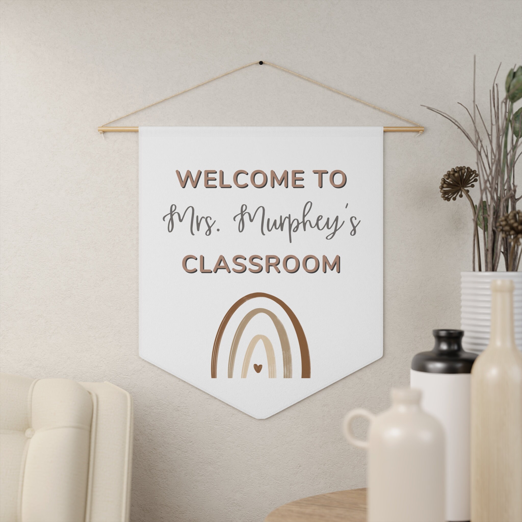 Personalized Teacher Sign, Welcome Pennant, Back to School Gifts ...