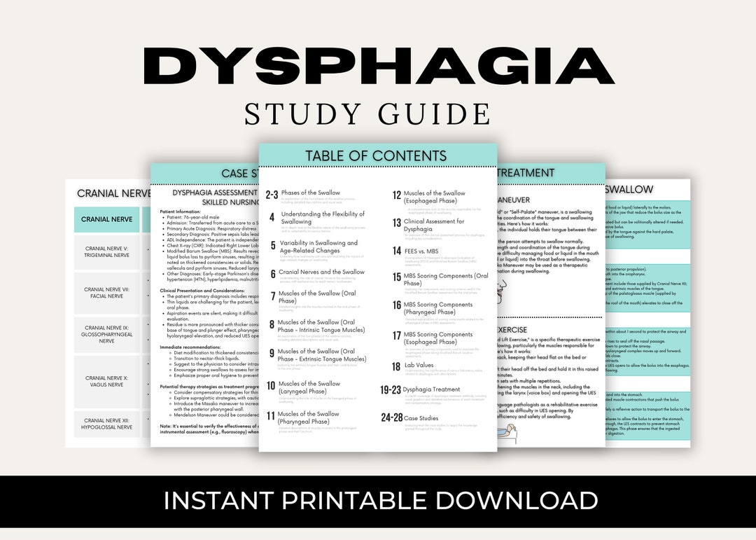 Complete Dysphagia Guide, Study Guide Bundle for Swallowing Therapy ...