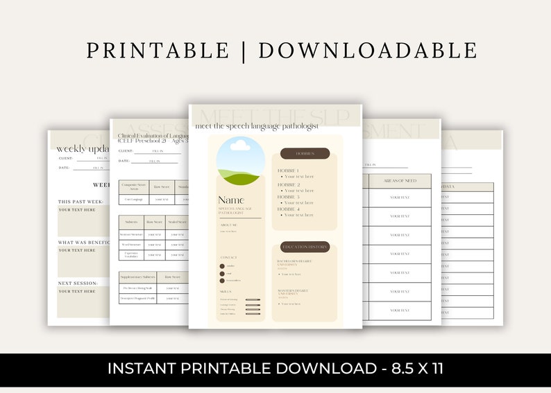 Editable SLP Caregiver Communication Bundle, Speech Language Pathology ...