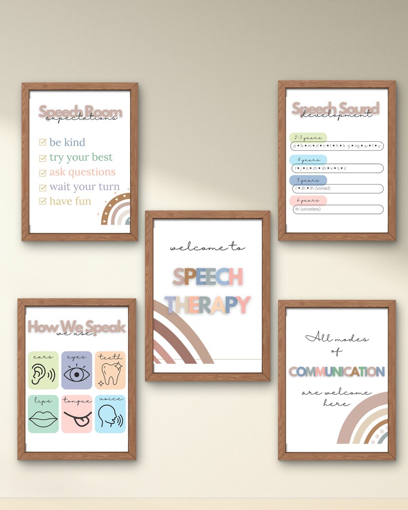 10 Speech Therapy Room Posters, SLP Decor, Speech Language Pathology ...