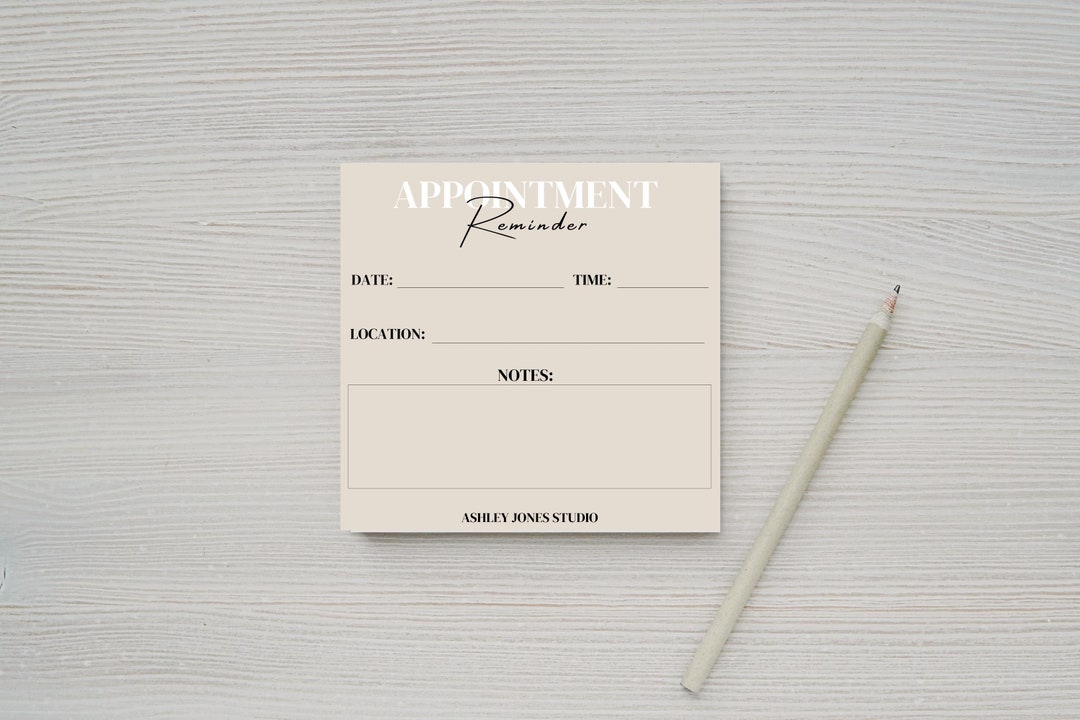 Customized Appointment Post-it Notes, Appointment Reminder Sticky Notes ...