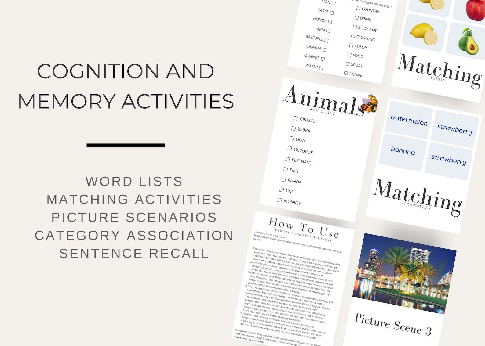 Cognitive Memory Communication Therapy Activities for Adult Speech ...