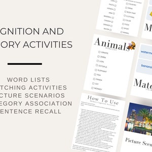 Cognitive Memory Communication Therapy Activities for Adult Speech ...