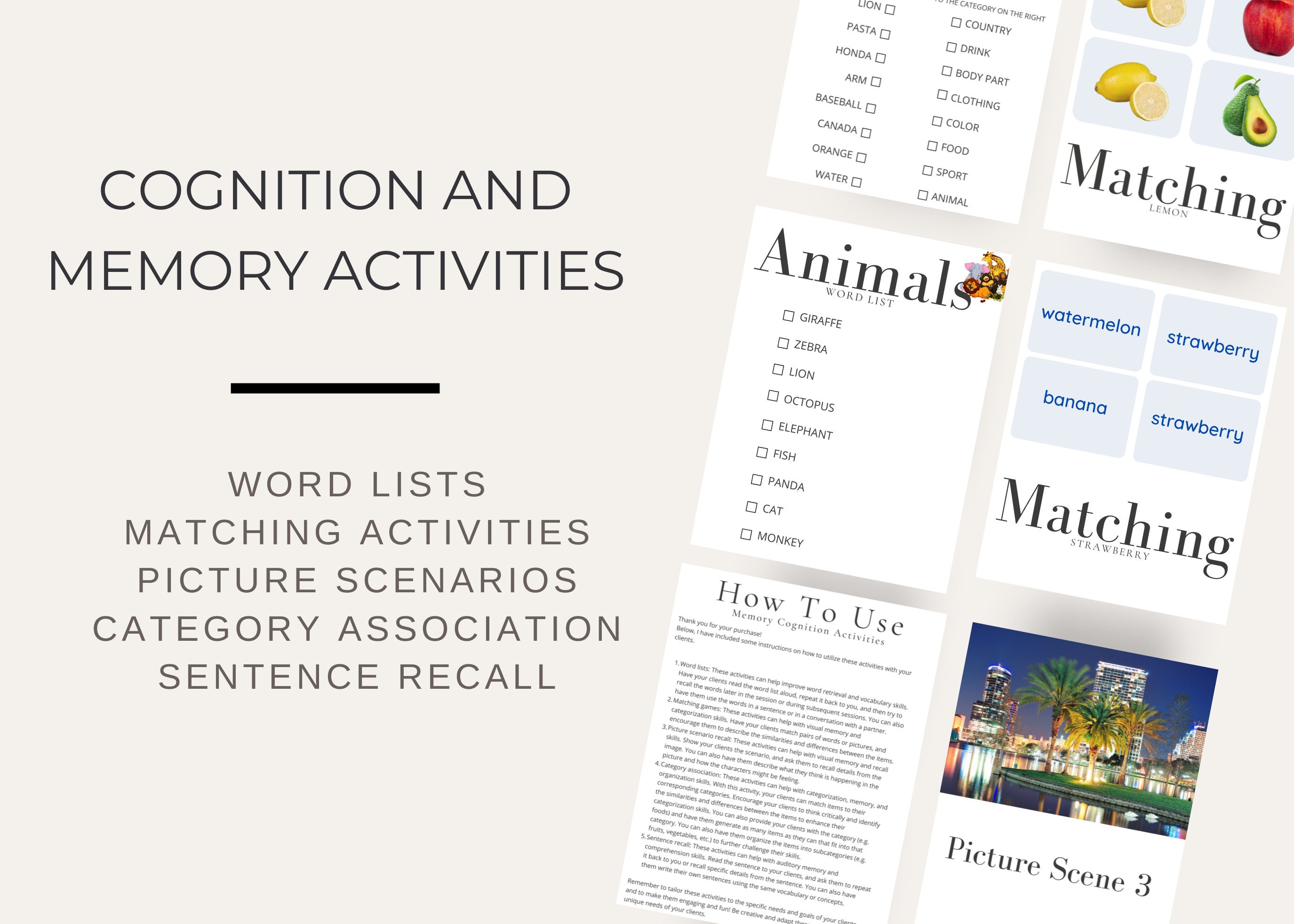 Cognitive Memory Communication Therapy Activities for Adult Speech ...