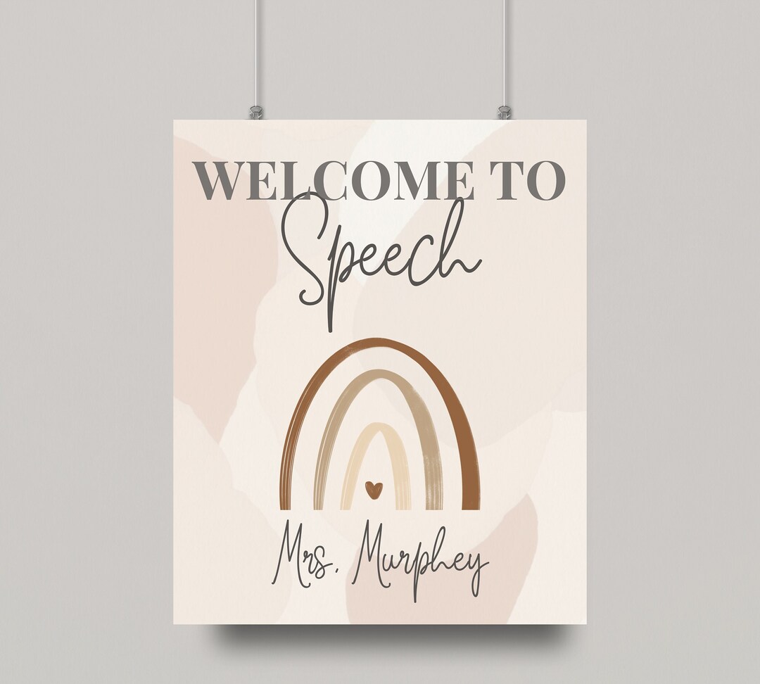 Welcome to Speech Sign, Speech Class Decor, Boho Classroom Posters ...