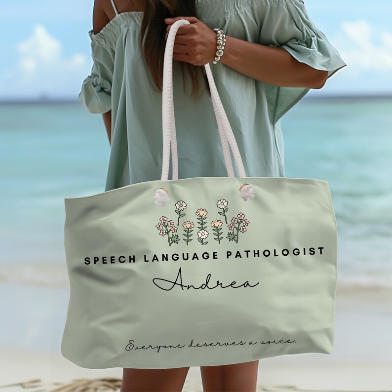 Personalized SLP Tote Bag, Speech Language Pathology Weekender Bag, SLP ...