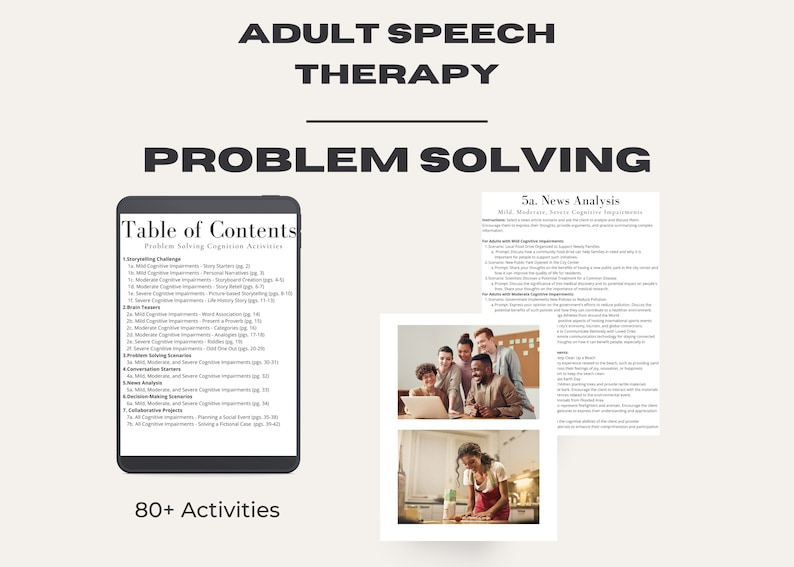 80 Problem Solving Activities for Adult Speech Therapy, Medical SLP ...